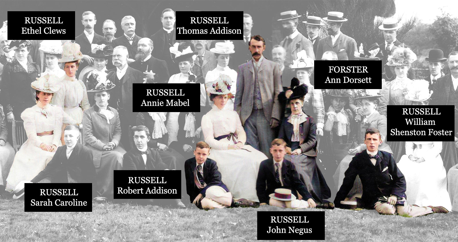 The RUSSELL family gathering for Queen Victoria's Diamond Jubilee in 1897