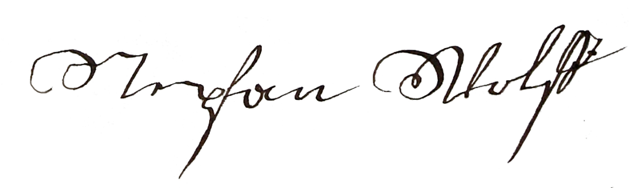 Les signatures de mes ancêtres WOLF à travers les siècles